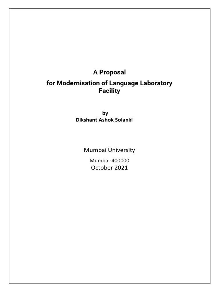 Proposal for Language Lab Modernisation | PDF | Laboratories | Language ...