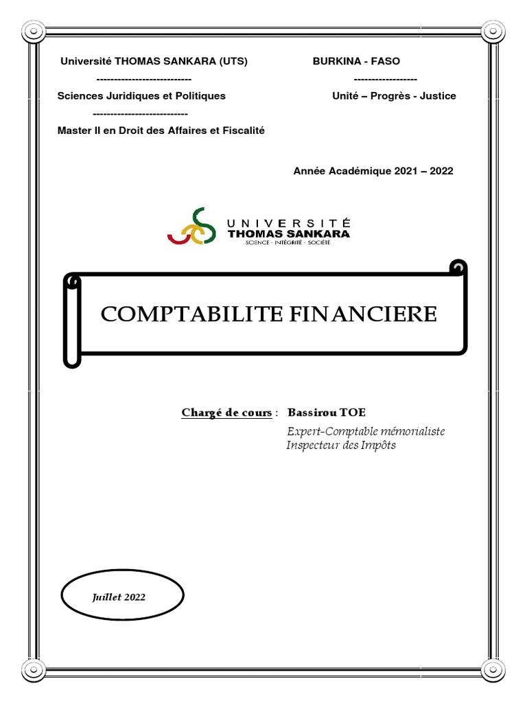 Cours Compta Generale Uts | PDF | Dépréciation | Facture