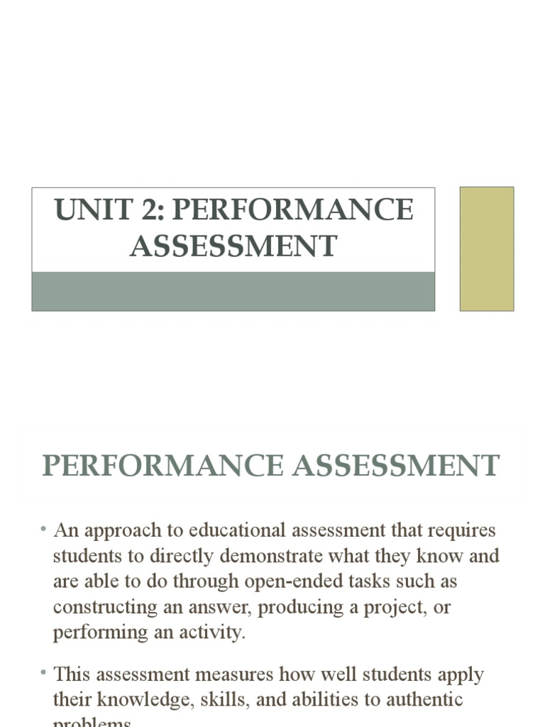 Unit 2: Performance Assessment | PDF | Educational Assessment | Rubric ...