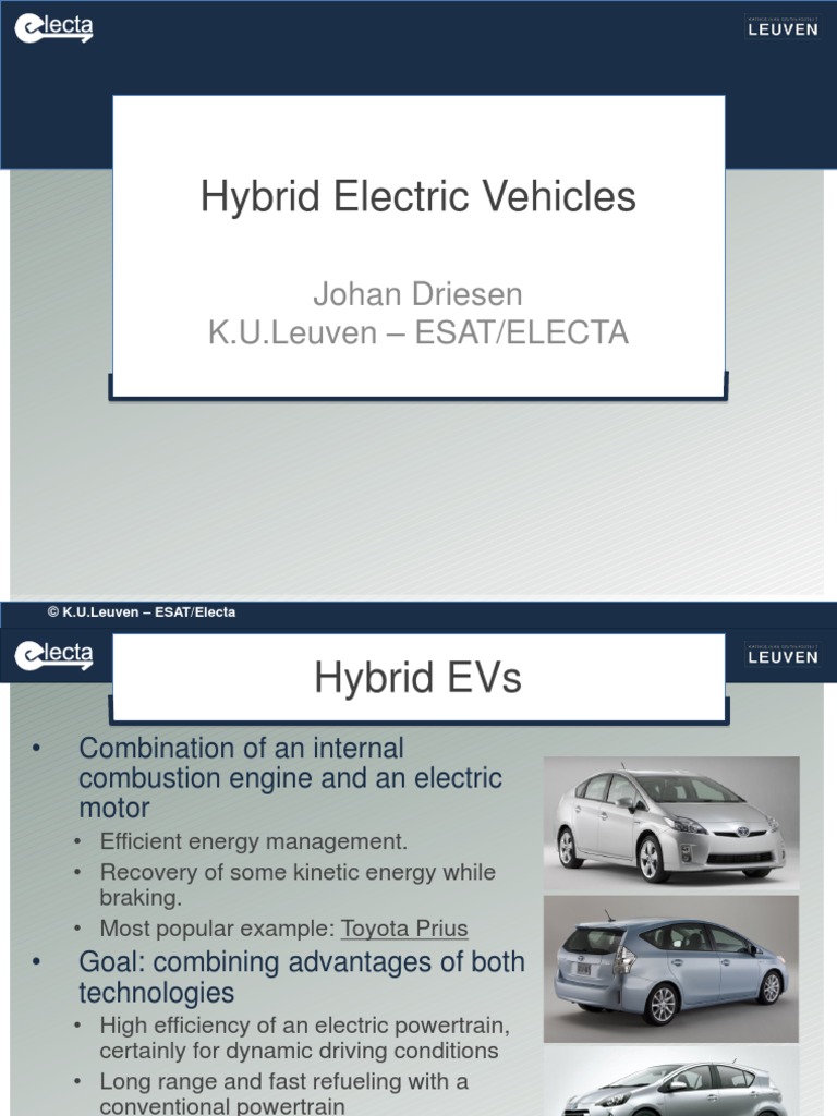 Hybrid Electric Vehicles: Johan Driesen K.U.Leuven - ESAT/ELECTA | PDF ...