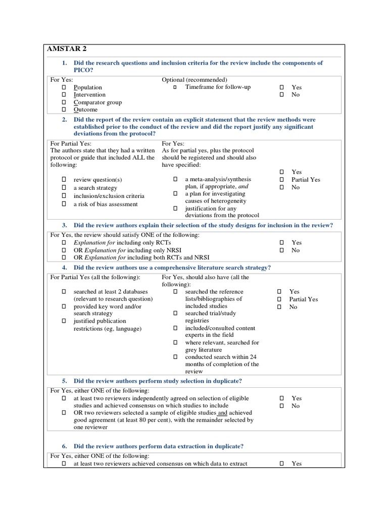 Amstar scale | PDF | Meta Analysis | Randomized Controlled Trial