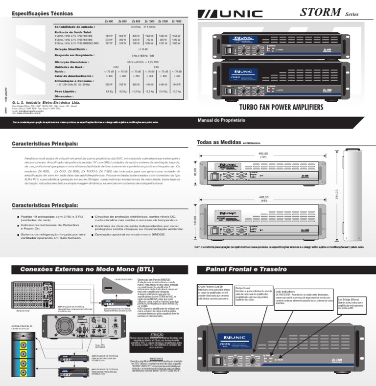 Unic - ZX400 600 800 1000 1300 1600 - Manual | PDF | Som | Engenharia ...