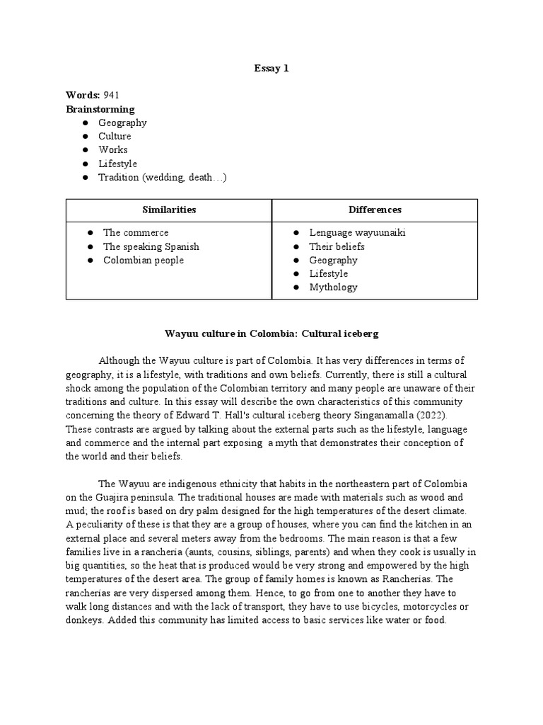 Essay Culture Wayuu | PDF | Social Science | Foreign Language Studies