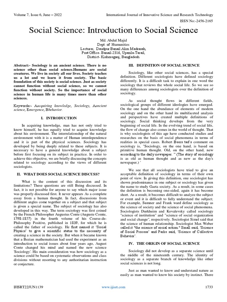 Social Science Introduction To Social Science | PDF | Sociology | Science