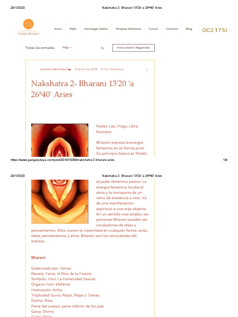Nakshatra 2 - Bharani 13'20 'A 26º40' Aries | PDF | Ira | Amor