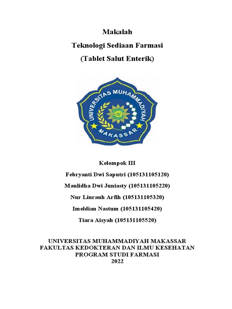 Tablet Salut Enterik: Definisi dan Fungsi | PDF