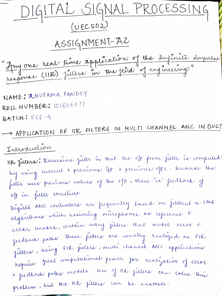 Multi-Channel ANC in DSP Applications | PDF | Signal Processing ...