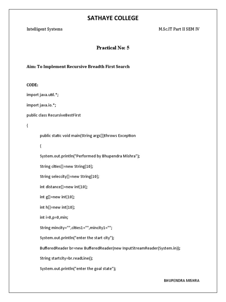 Sathaye College: Practical No: 5 | PDF | Theoretical Computer Science ... Sathaye College: Practical No: 5 | PDF | Theoretical Computer Science ...