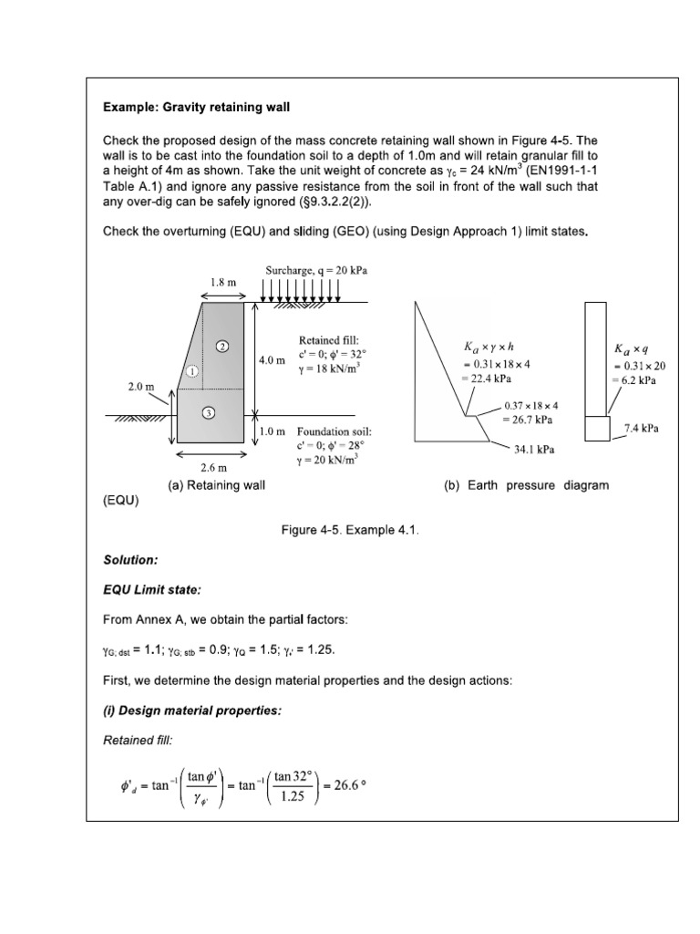 Example Gravity Wall Design | PDF