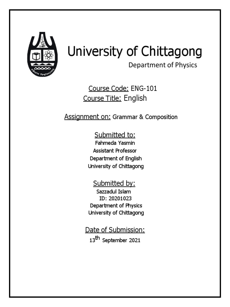 ENG-101 Grammar & Composition Assignment | PDF
