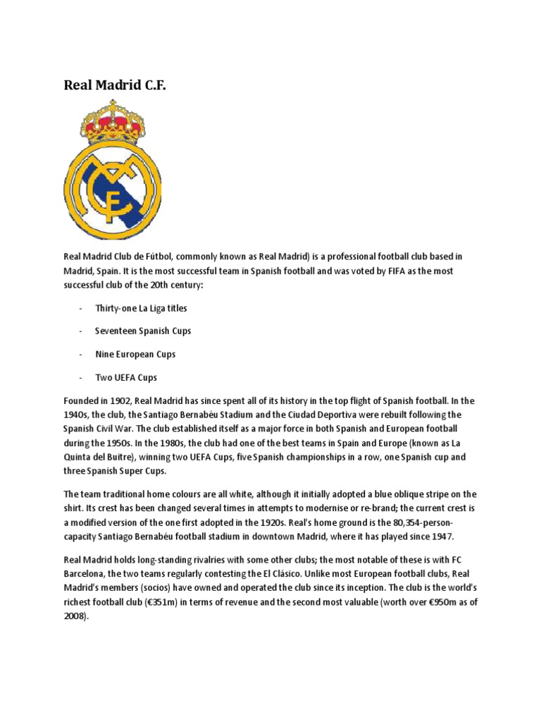 Real Madrid: History and Achievements | PDF | Fc Barcelona | La Liga