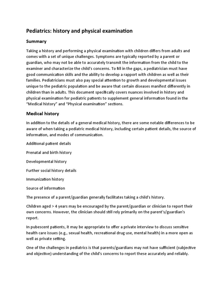 Pediatric Physical Examination
