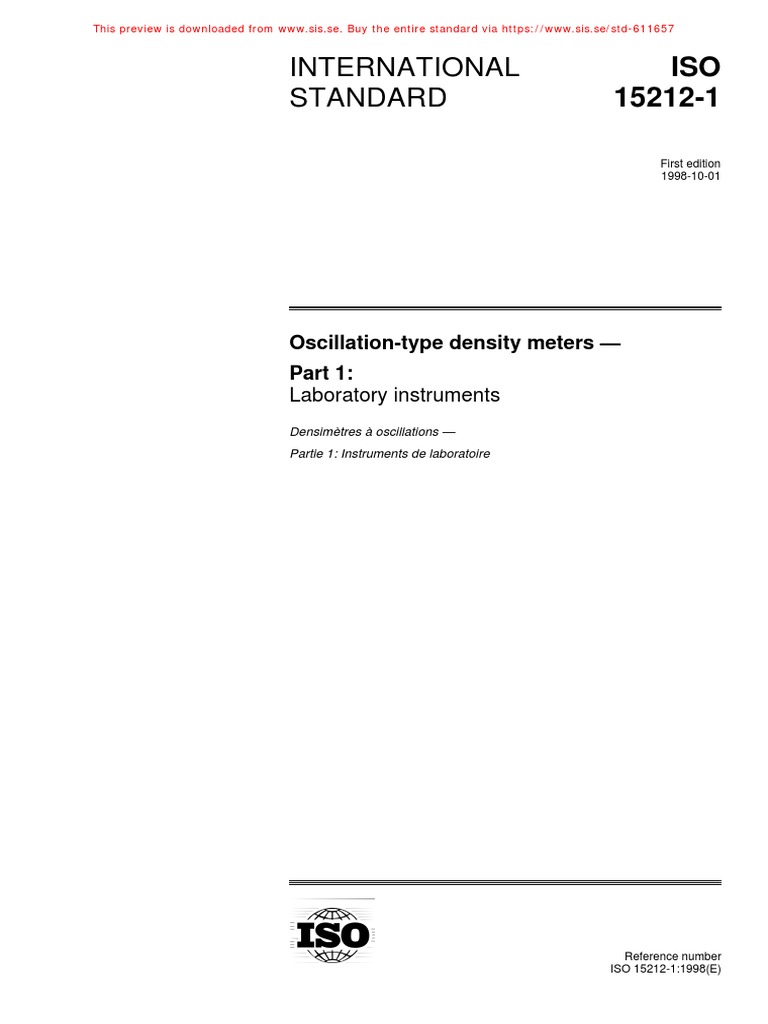 International Standard: Oscillation-Type Density Meters | PDF ...