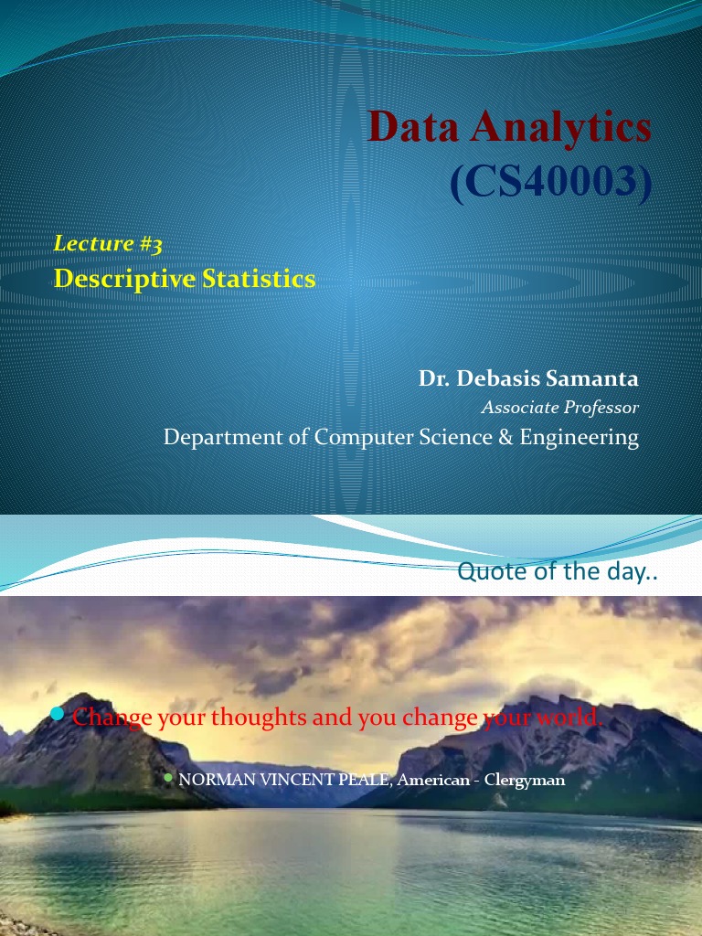 03 Descriptive Statistics | PDF | Mean | Quartile