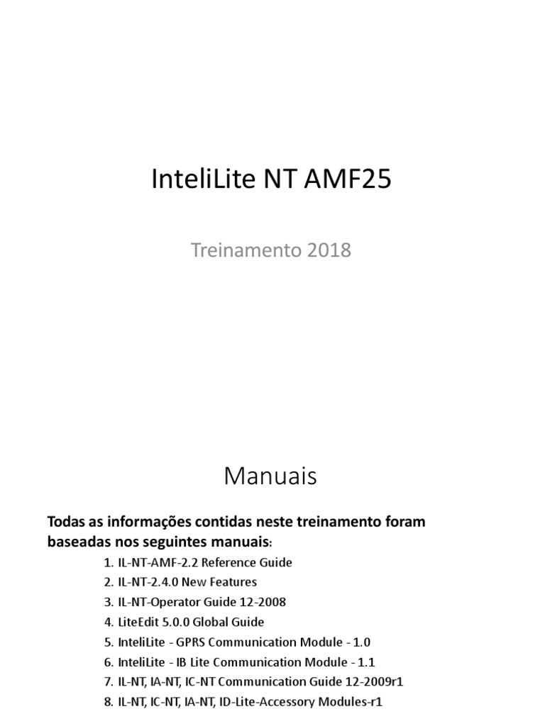 Configuração Básica e Avançada do Controlador InteliLite NT AMF25 | PDF ...