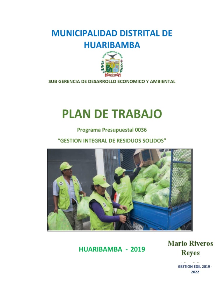 Plan de Gestion Integral de Residuos Solidos | PDF | Residuos | Residuos sólidos urbanos