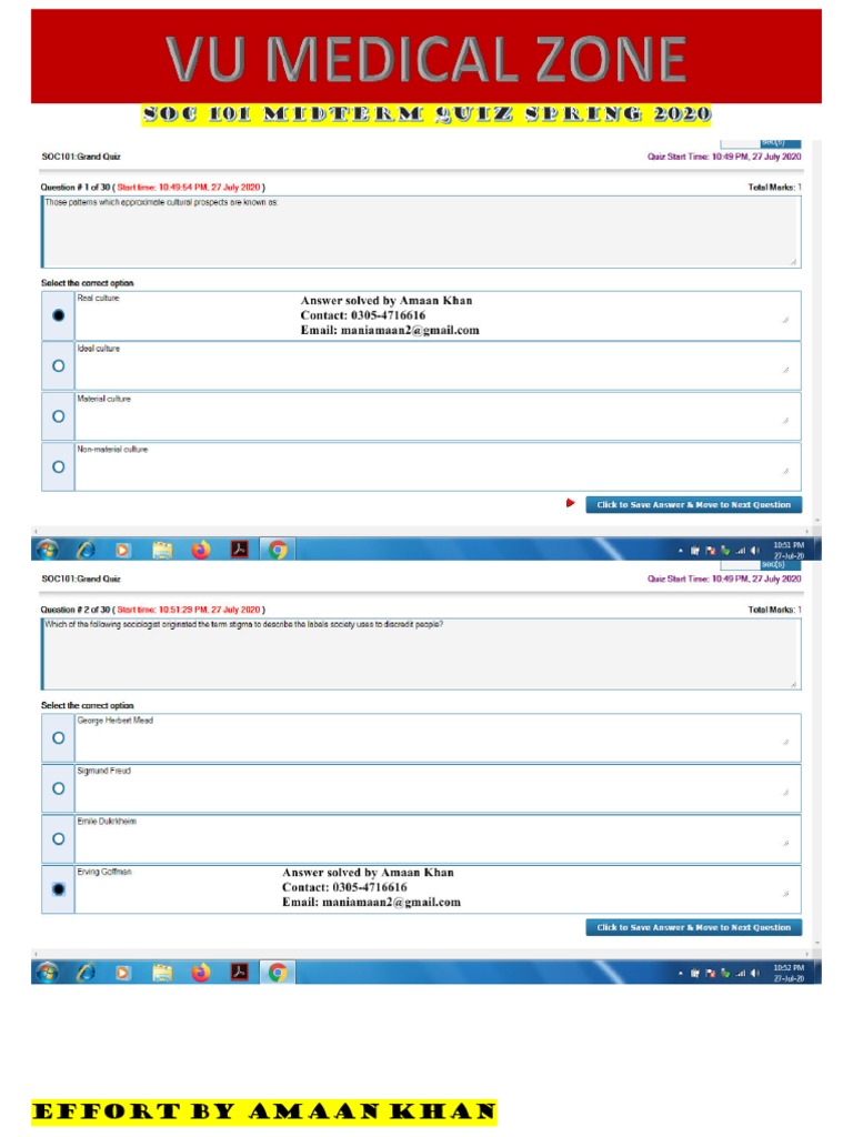 SOC101 Midterm MCQs 2020 | PDF SOC101 Midterm MCQs 2020 | PDF