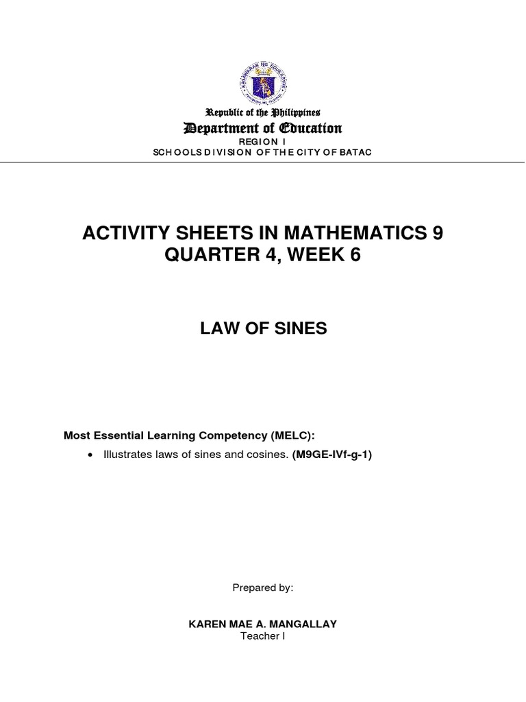 Math 9 Quarter 4 | PDF | Triangle | Angle