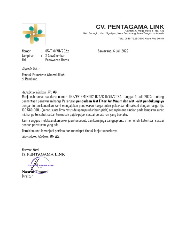 Surat Penawaran CV | PDF