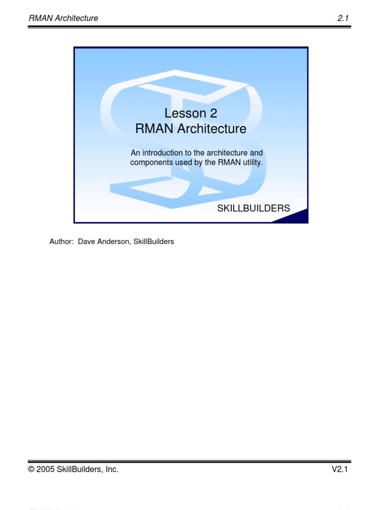 Rman | PDF | Backup | Databases
