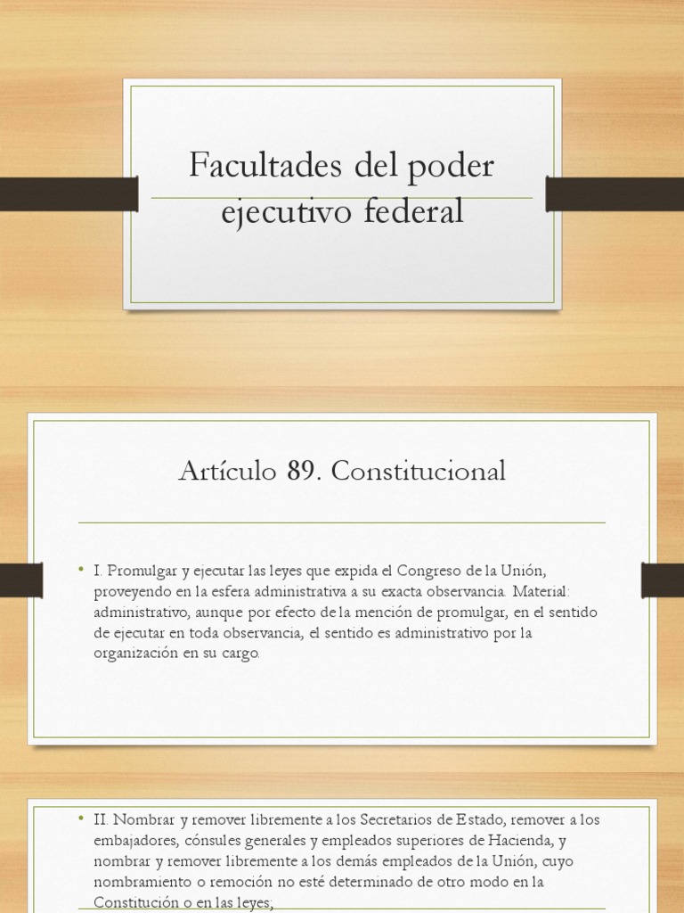 Facultades Del Poder Ejecutivo | PDF | Ciencias Políticas | Gobierno