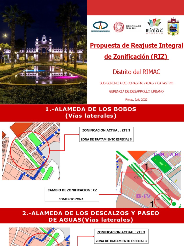 Propuesta de Reajuste Integral de Zonificacion-RIMAC | PDF | Zonificación | Uso del suelo