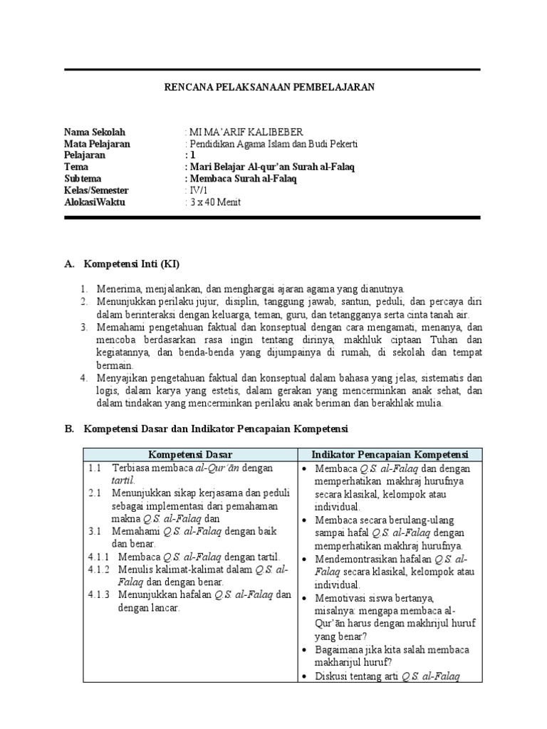 RPP PAI Dan BUDI PEKERTI | PDF | Karier & Perkembangan | Seni & Disiplin Bahasa
