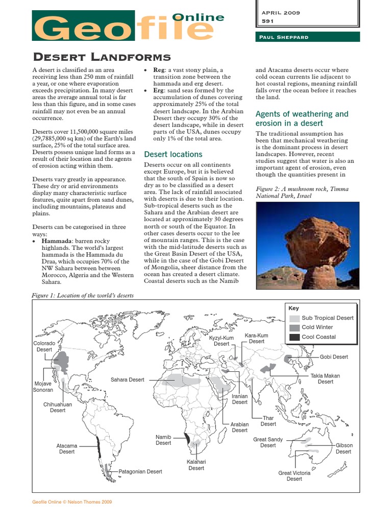 Desert Landforms | PDF | Dune | Desert