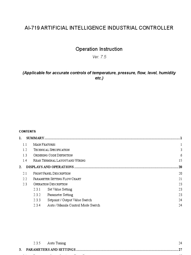 Ai-719 Artificial Intelligence Industrial Controller | PDF | Power ...