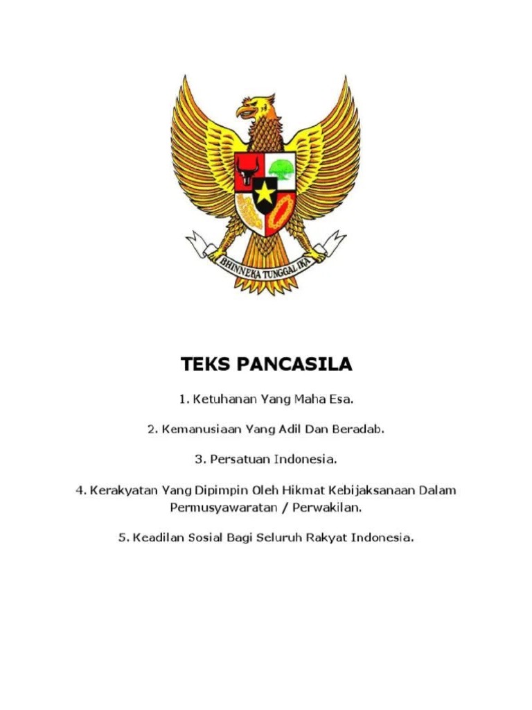 TEKS PANCASILA - upacara | PDF
