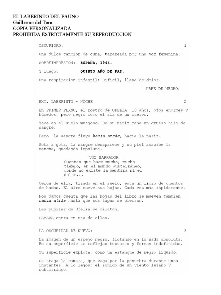 El Laberinto Del Fauno Guión - 42 Copias | PDF