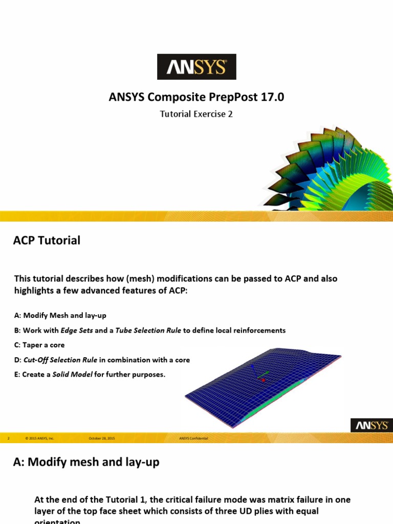 Ansys Composite Preppost 17.0: Tutorial Exercise 2 | PDF