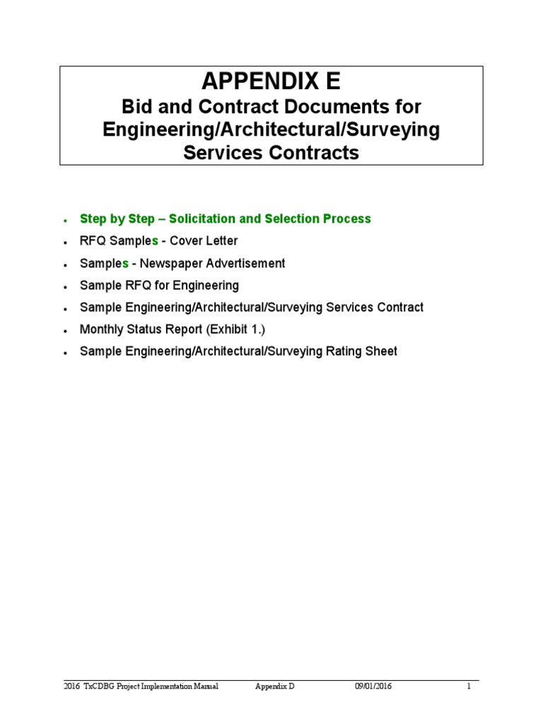 Appendix E - Sample Engineering Services RFQ Packet | PDF | Indemnity ...