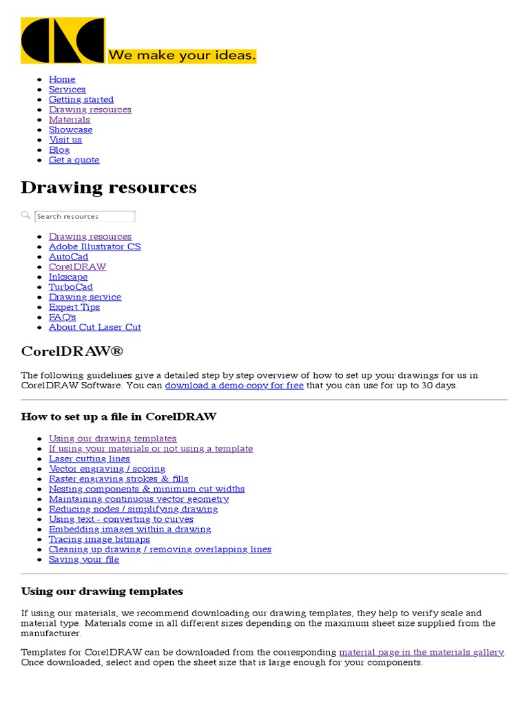 Drawing Setup Guidelines For Laser Cutting and Engraving - CorelDRAW ...