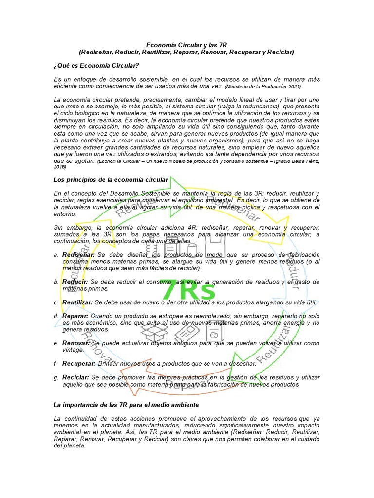 Economía Circular y Las 7R | PDF | Residuos | Reciclaje