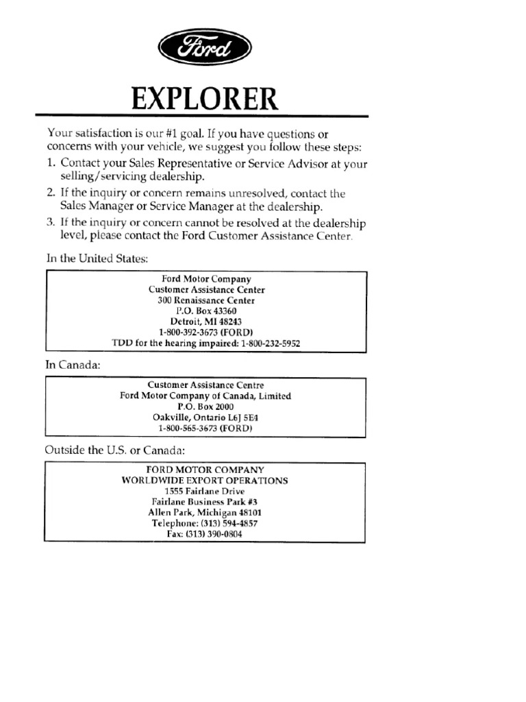 Manual de Usuario Ford Explorer (1996) (444 Páginas) | PDF