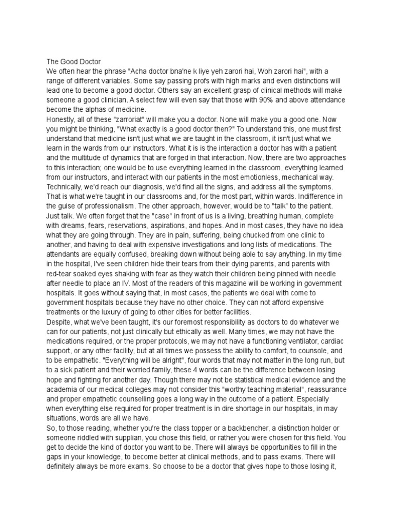 The Good Doctor | PDF | Hospital | Medicine