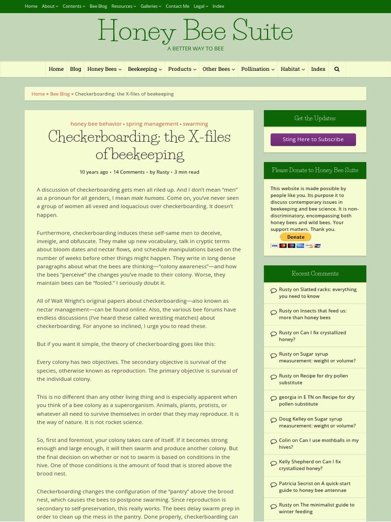 Checkerboarding - The X-Files of Beekeeping - Honey Bee Suite | PDF ...