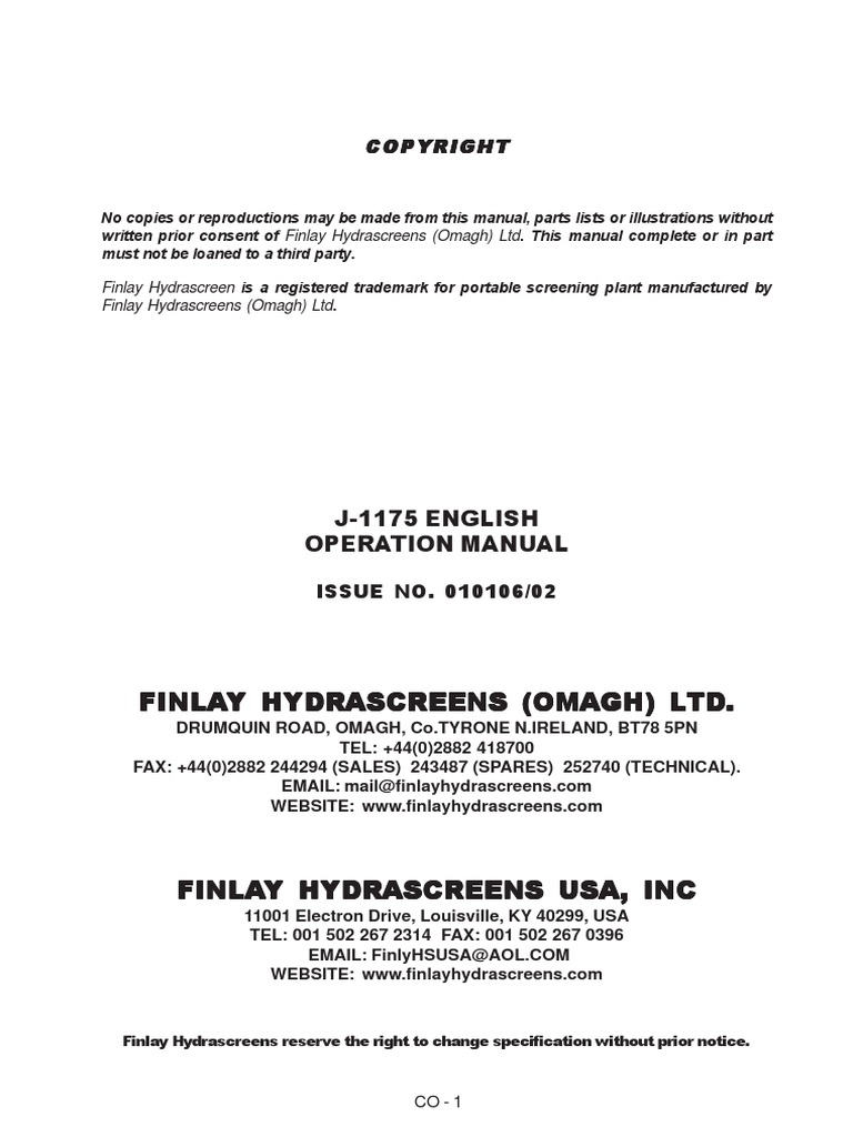 J-1175 Operation English 010106-02 | PDF | Leak | Mechanical Engineering