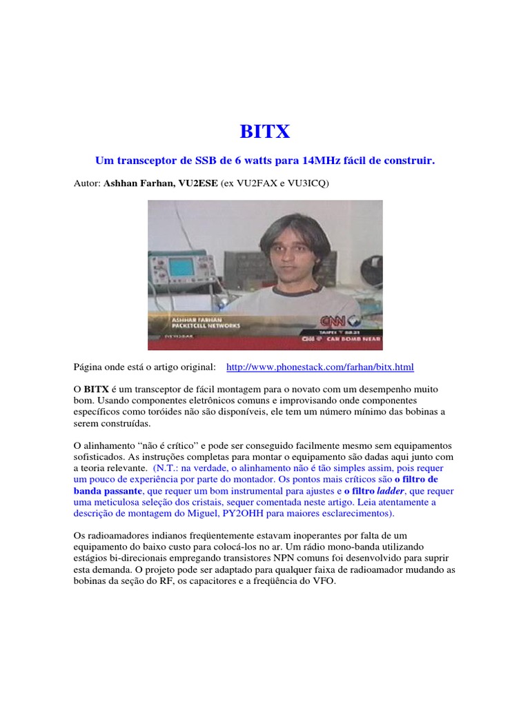 BITX - Transceptor SSB de 6W (14MHz) | PDF | Placa de circuito impresso ...