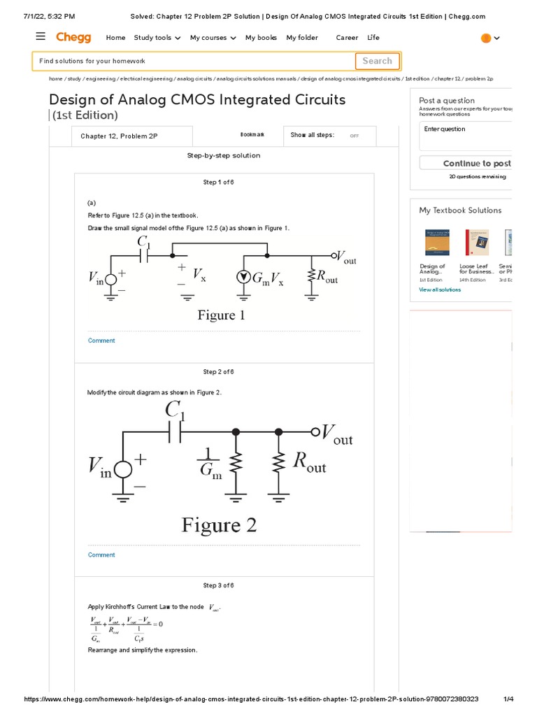 Design of Analog CMOS Integrated Circuits: (1st Edition) | PDF | Cmos ...