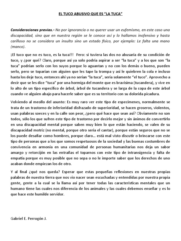 El Tuco Que Es La Tuca | PDF