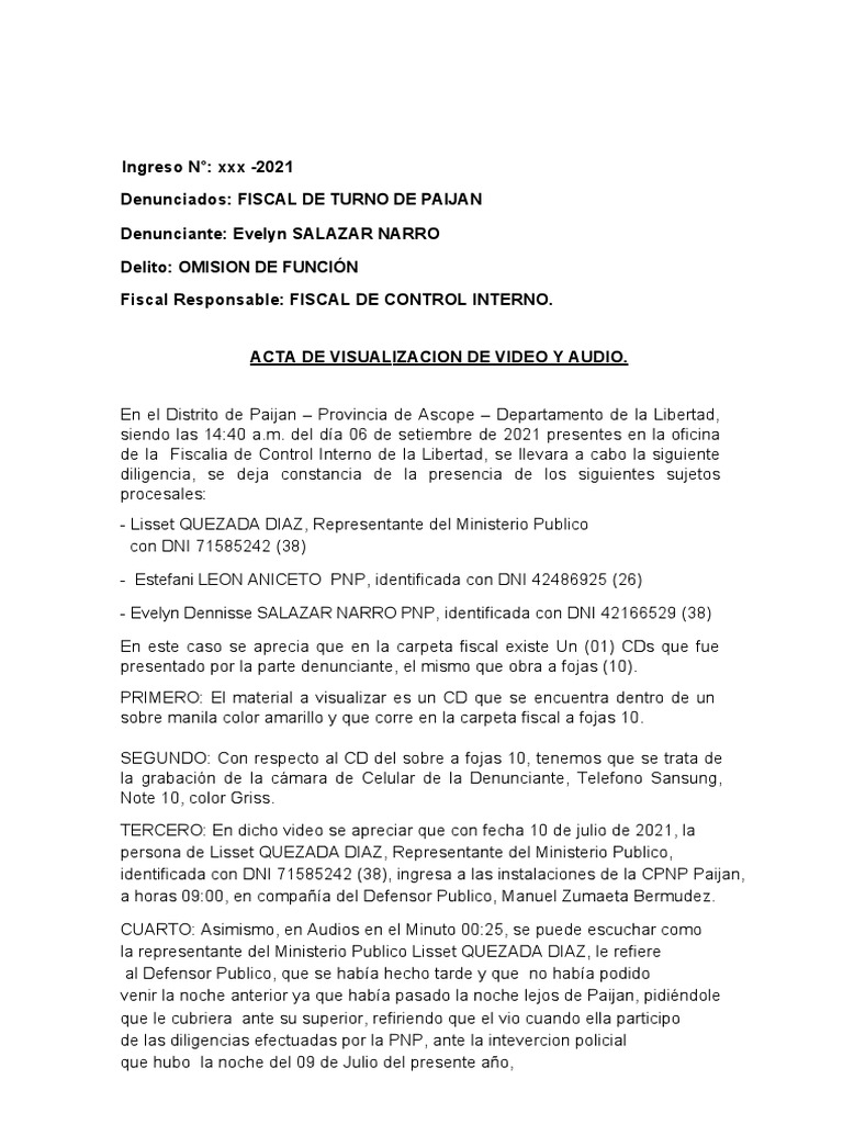 Modelo de Acta de Visualizacion de Video | PDF Modelo de Acta de Visualizacion de Video | PDF