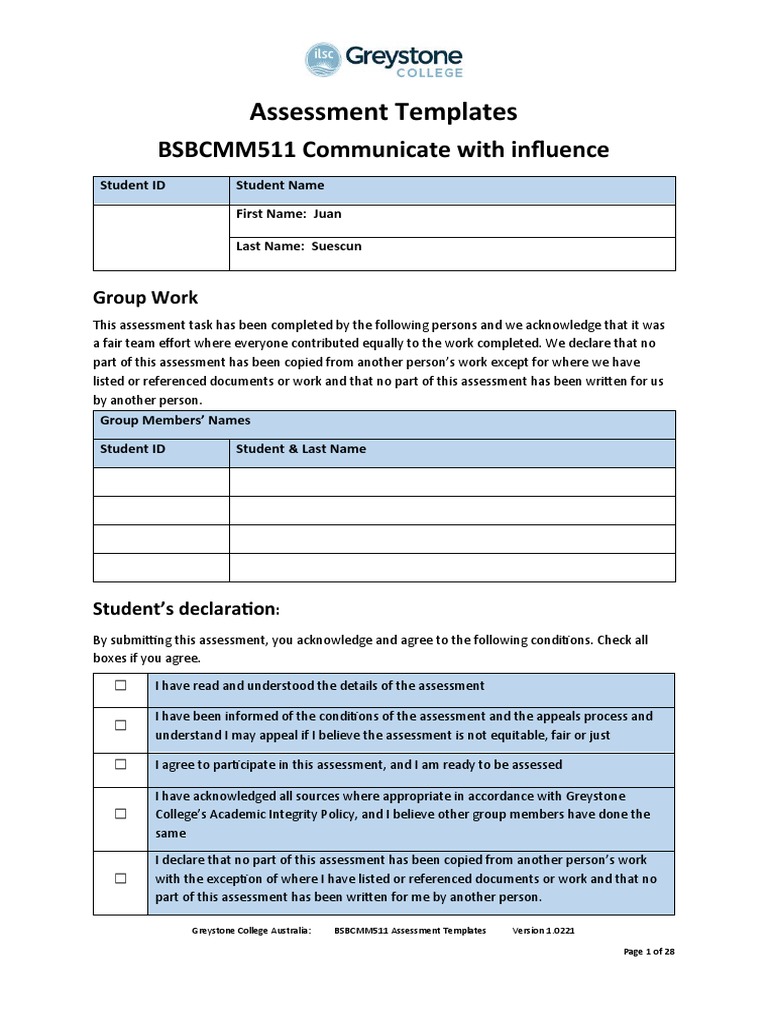 BSBCMM511 Assessment Templates V1.0221 | PDF | Mediation | Conflict ...