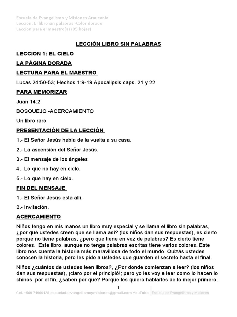 Lección Libro Sin Palabras Editado | PDF | Cristo (título) | Jesús