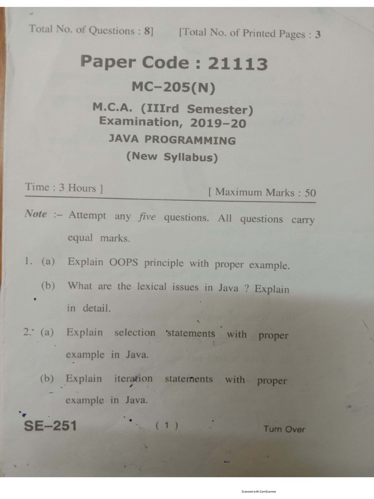 Java End Sem Paper | PDF