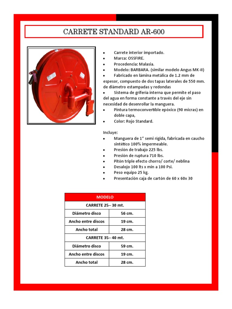 Ficha Tecnica Carrete de Red Humeda | PDF
