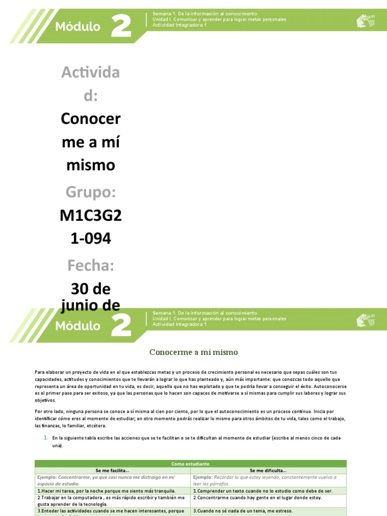 Modulo 2 Semana 1 Actividad 1 | PDF | Internet | Información