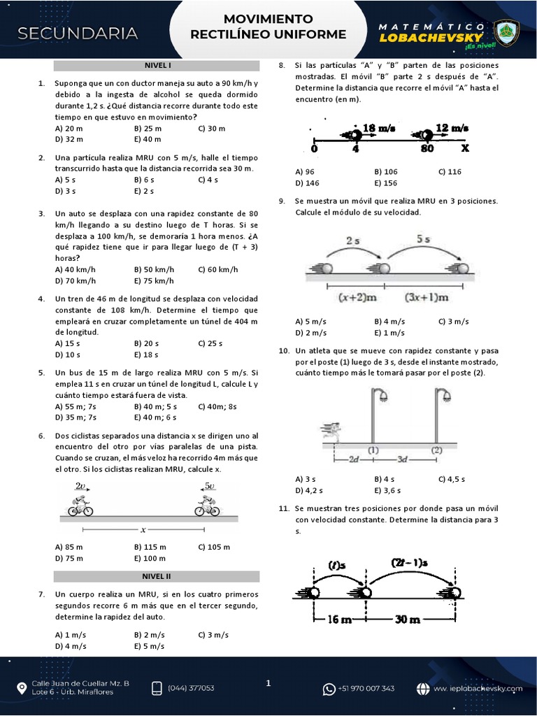PRÁCTICA FÍSICA MRU | PDF | Velocidad | Velocidad