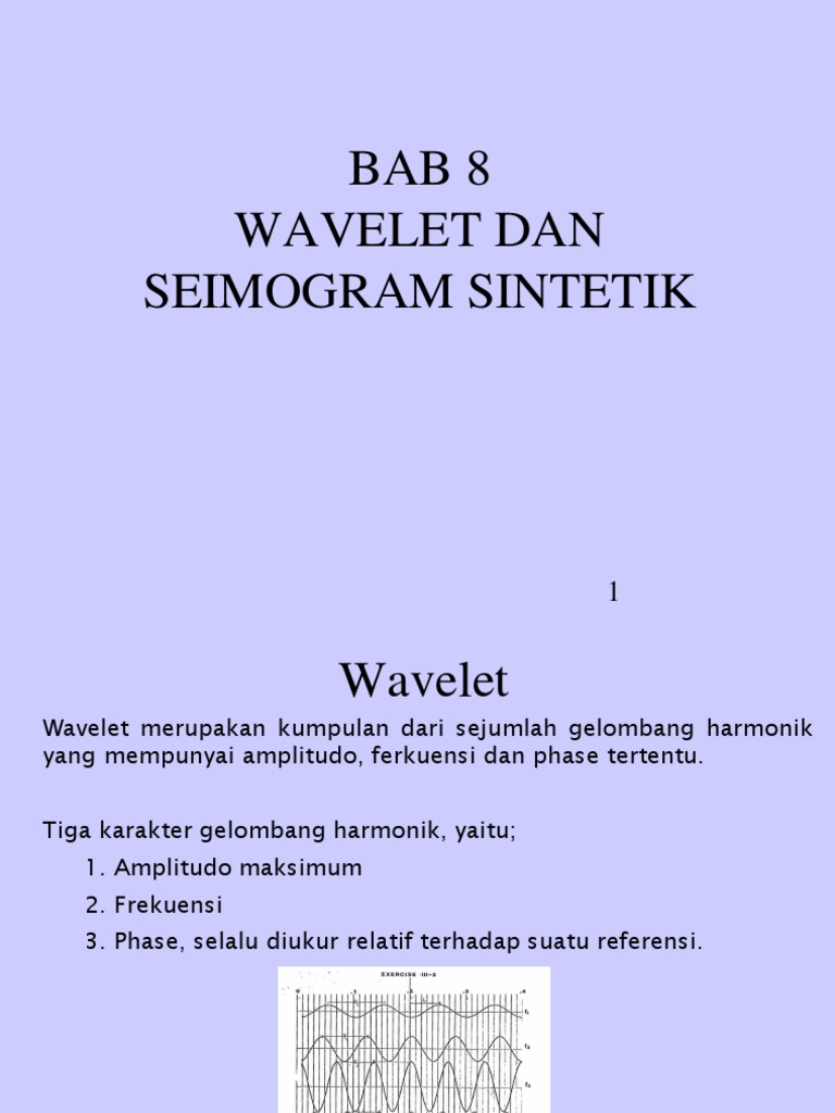 8 Wavelet Dan Seismogram Sintetik | PDF